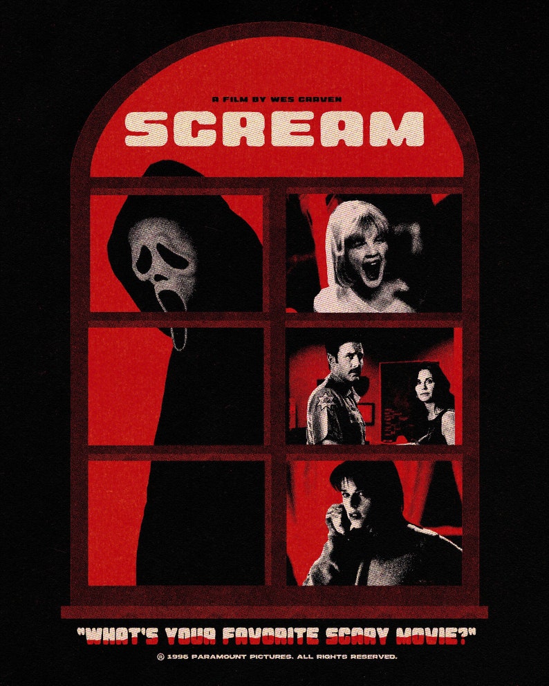 SCREAM 1996, Vintage Horror Movie Poster, Retro Movie Print, Scream ...
