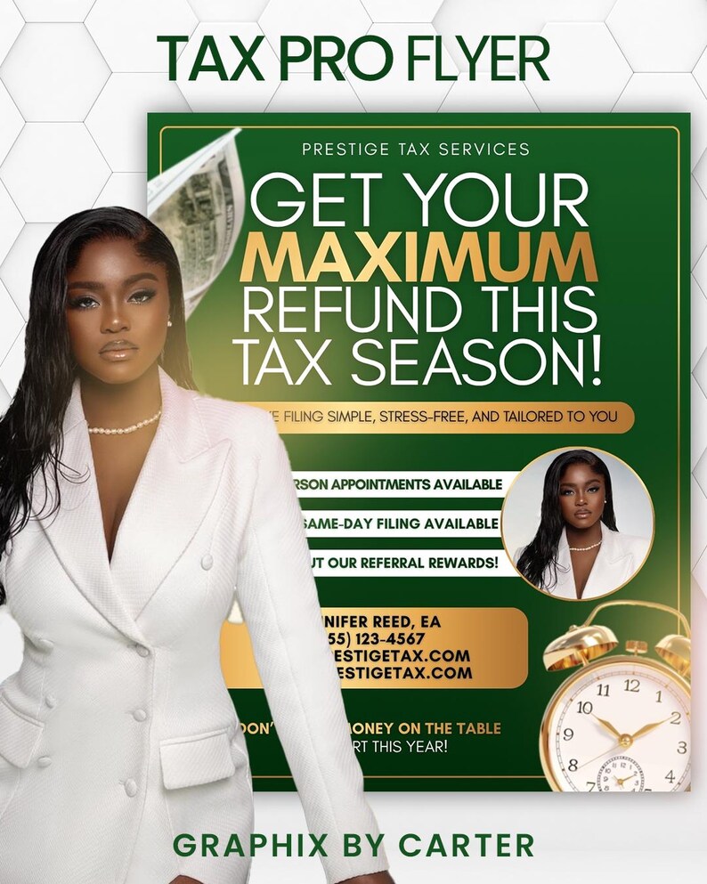 Editable Tax Preparation Flyer Canva Template - Etsy