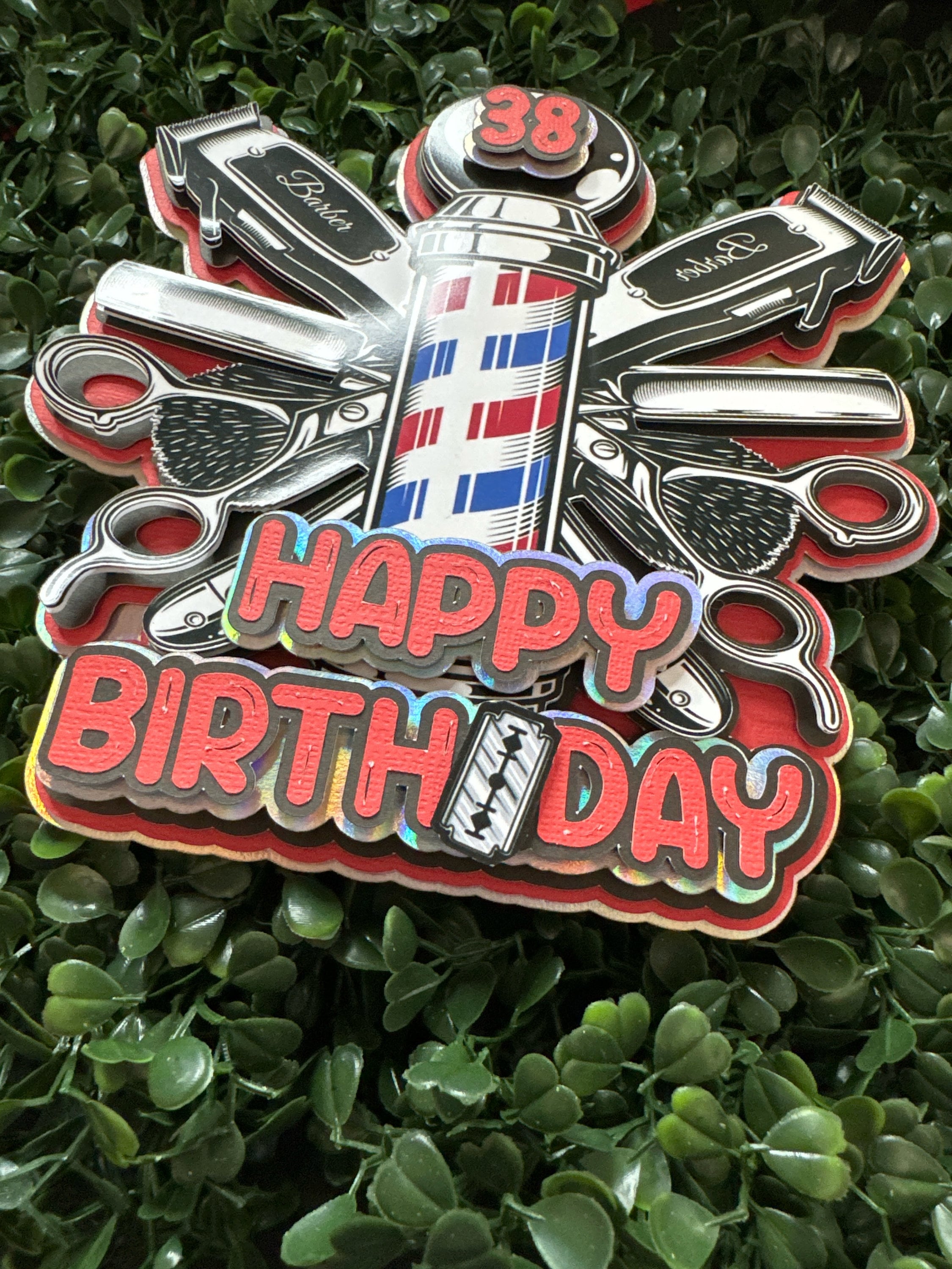 Barber Cake Topper - Etsy