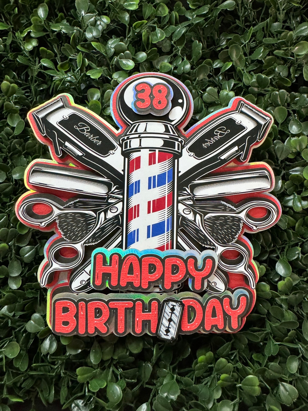 Barber Cake Topper - Etsy