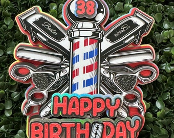 Barber Themed Cake Topper - Etsy