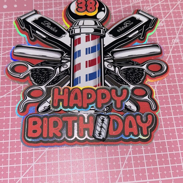 Barber Shop Cake Topper - Etsy