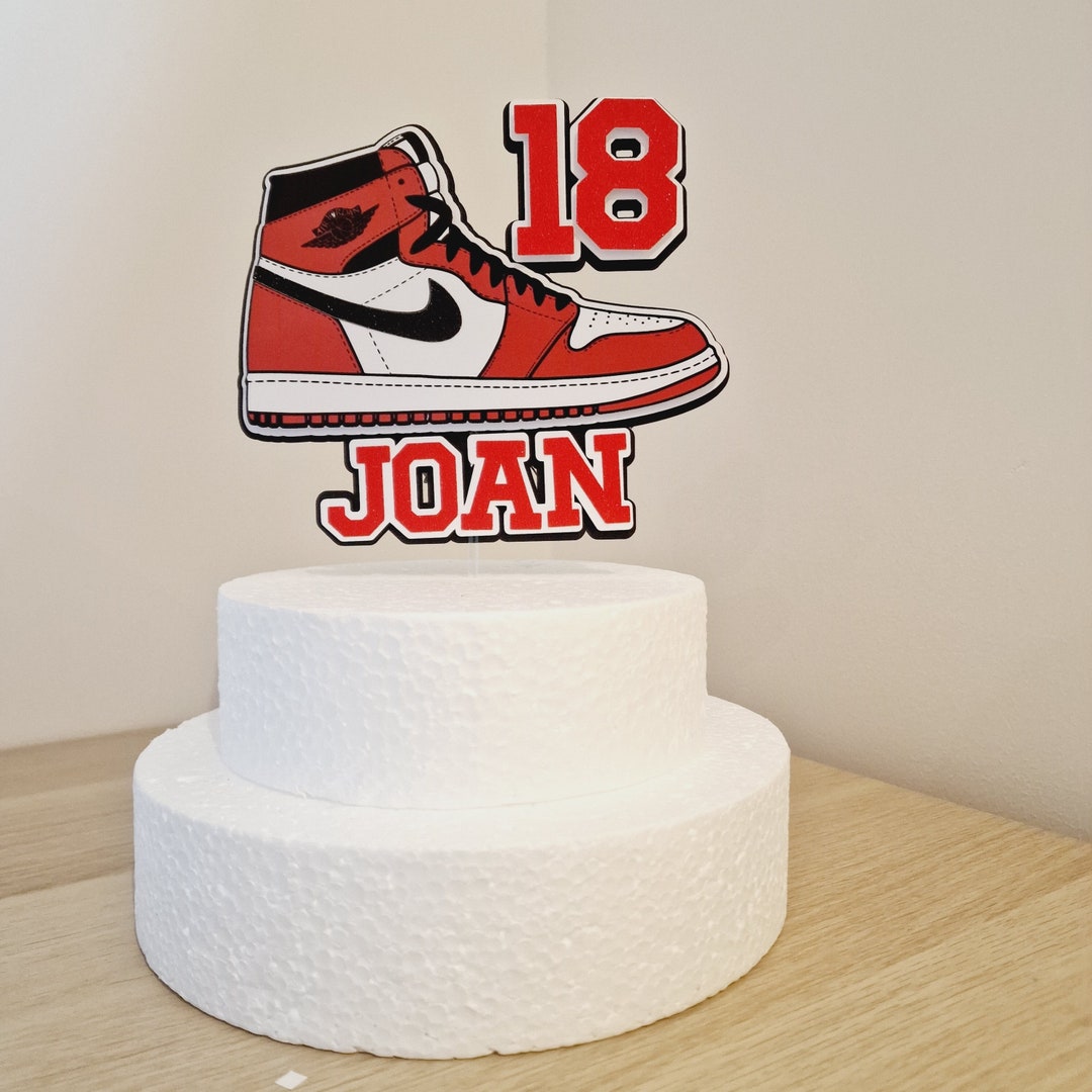 Air Jordan Cake Topper/ Basketball Sneaker Cake Decoration Personalized ...