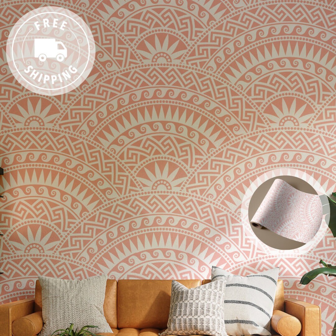 Greek Round Ornament Meander Wallpaper: Timeless Elegance for Your ...