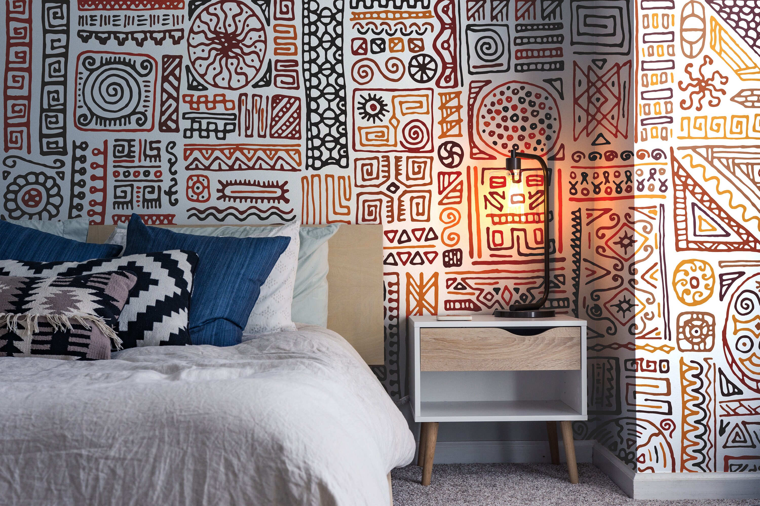 African Heritage Vector Seamless Pattern Wallpaper: Authentic Cultural ...