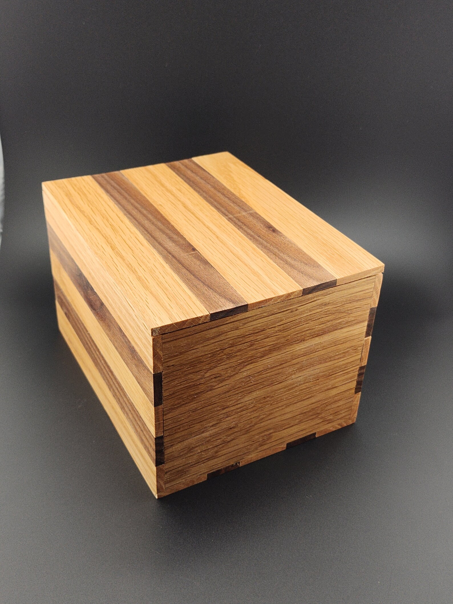 Oak and Walnut Sliding Panel Puzzle Box, Secret Opening Wooden Box ...