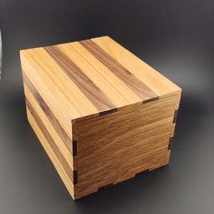 Oak and Walnut Sliding Panel Puzzle Box, Secret Opening Wooden Box ...