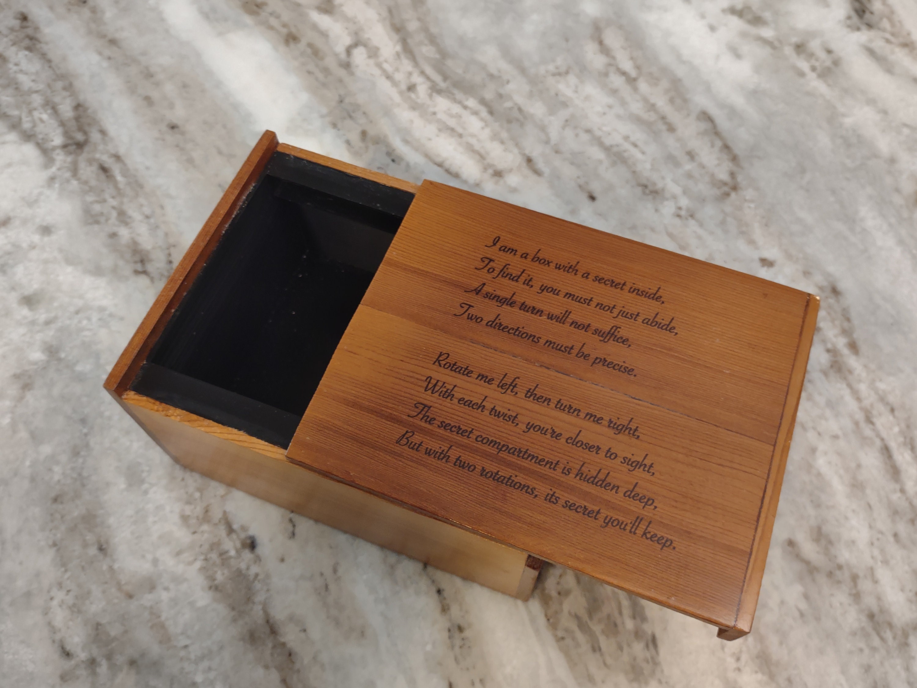 Cedar Rotary Puzzle Box, Wooden Puzzle Box, Secret Opening Cedar Box ...
