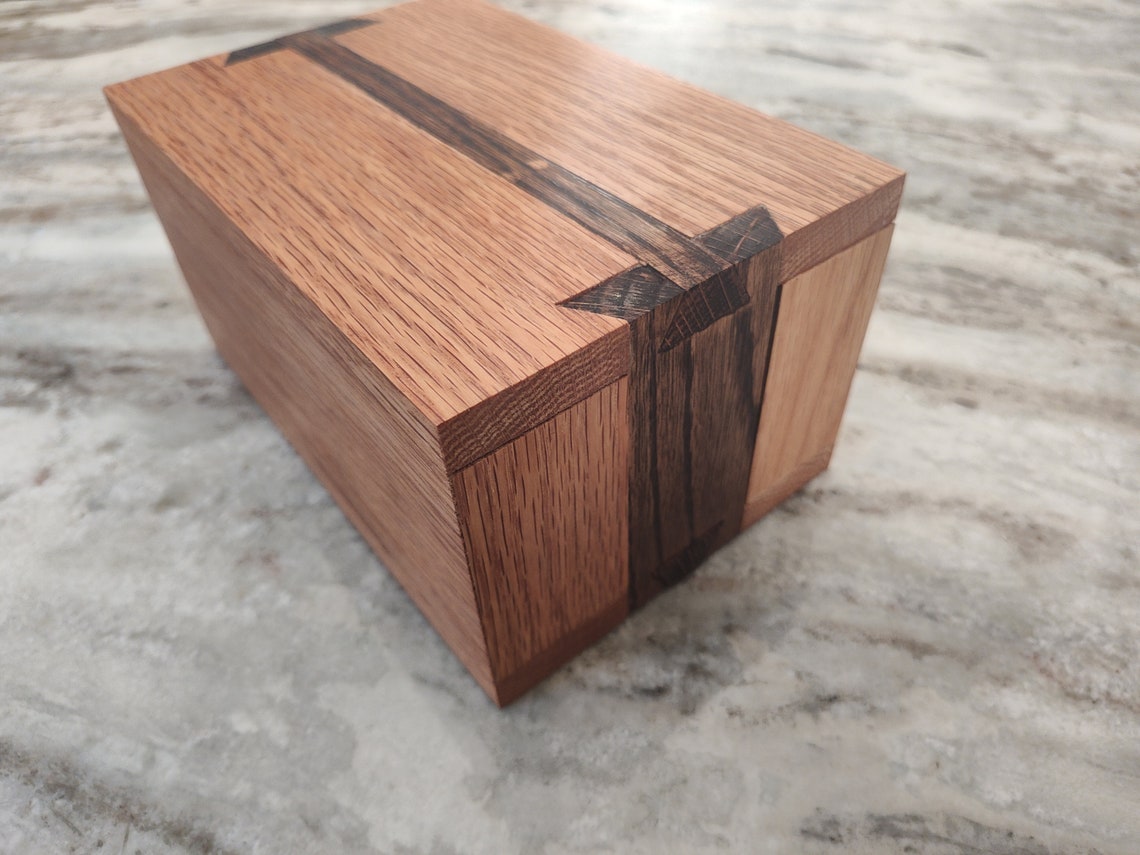 Large Oak Puzzle Box Duel Colored Wooden Puzzle Box Secret - Etsy