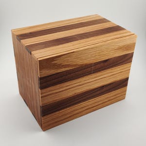 Oak and Walnut Sliding Panel Puzzle Box: Secret Wooden Box - Etsy