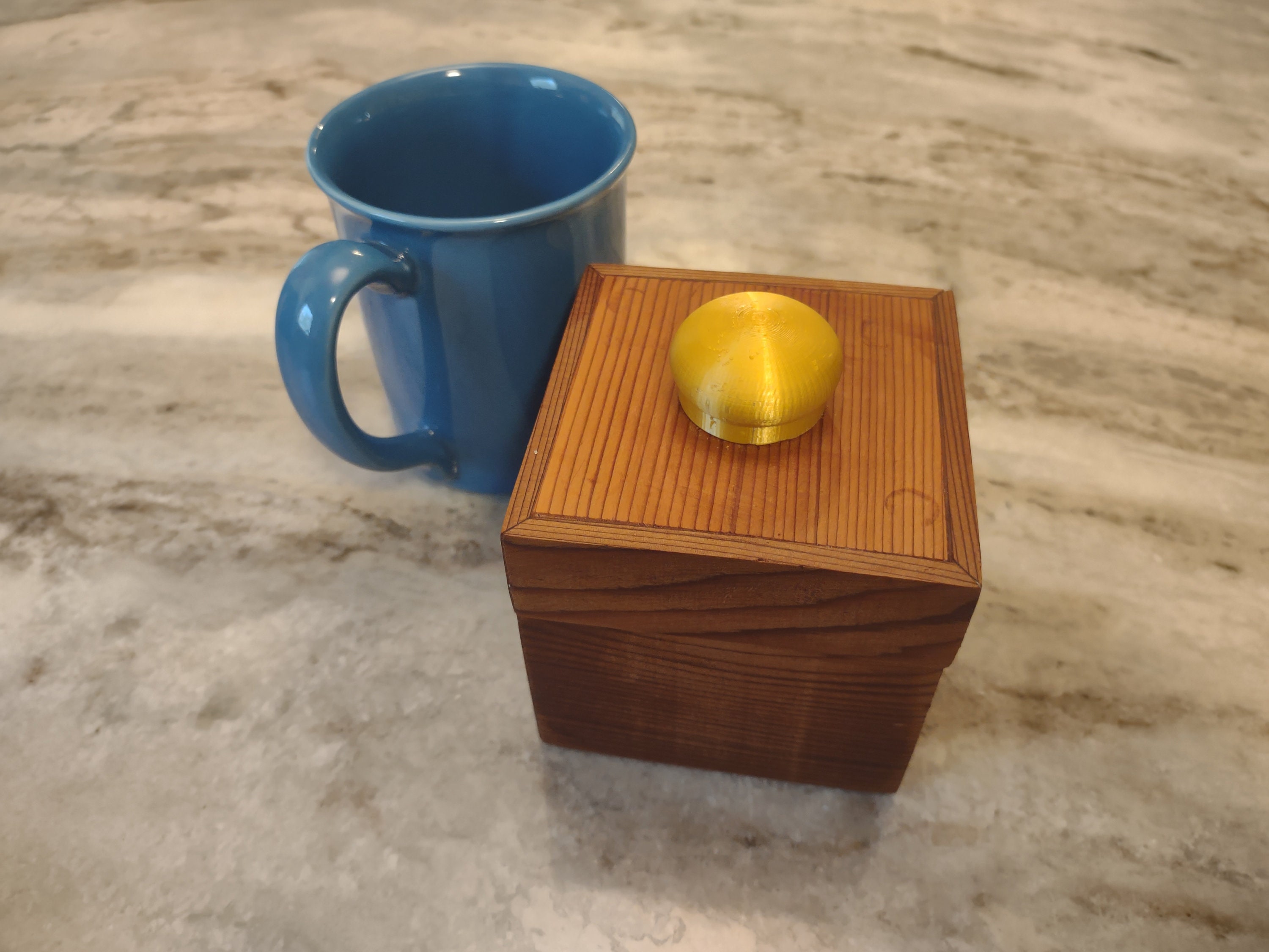 Small Twist Lock Puzzle Box, Cedar Latch Box, PLA and Cedar Decor Box ...