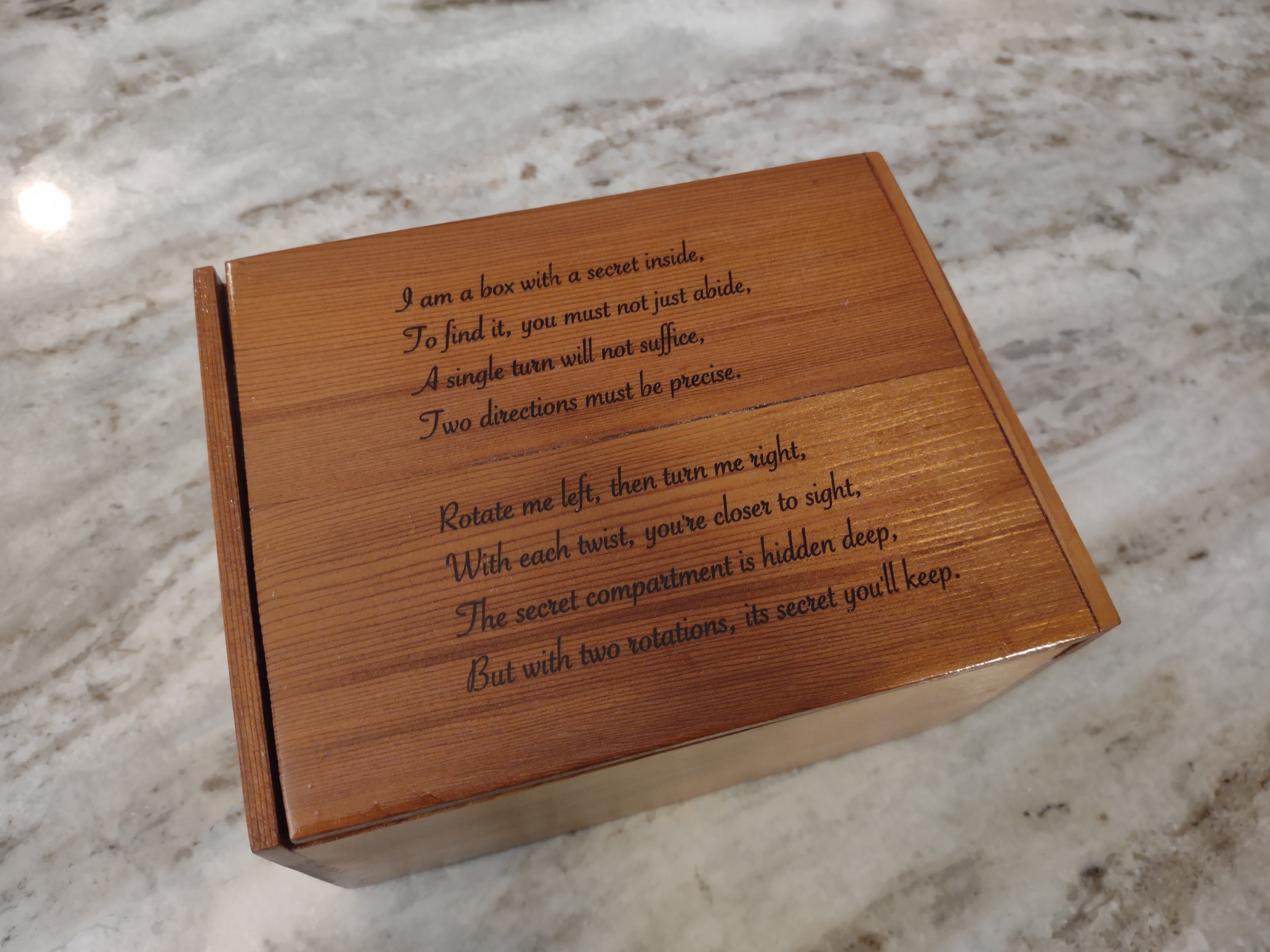 Cedar Rotary Puzzle Box, Wooden Puzzle Box, Secret Opening Cedar Box ...