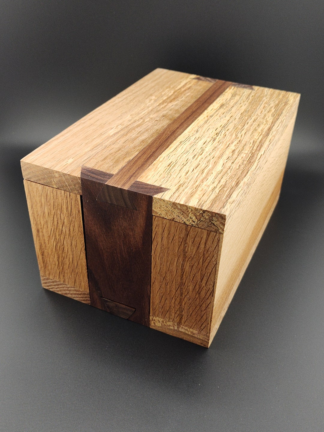 Large Oak Puzzle Box, Duel Colored Wooden Puzzle Box, Secret Opening ...
