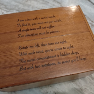 Oak and Walnut Sliding Panel Puzzle Box, Secret Opening Wooden Box ...