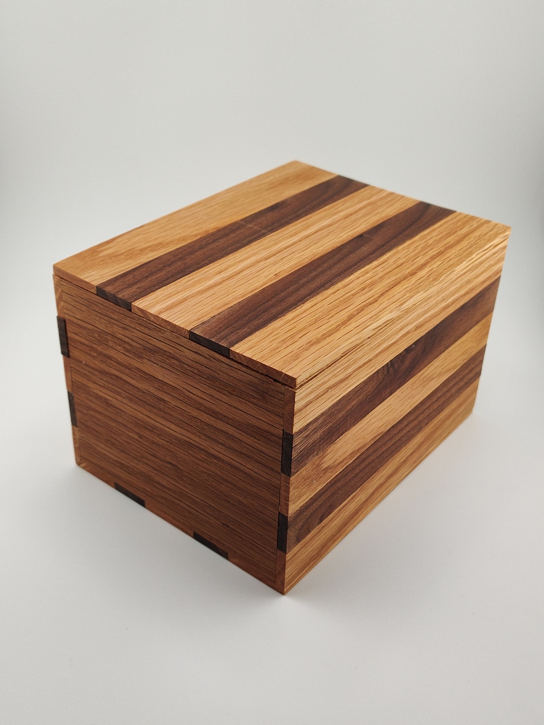 Oak and Walnut Sliding Panel Puzzle Box, Secret Opening Wooden Box ...