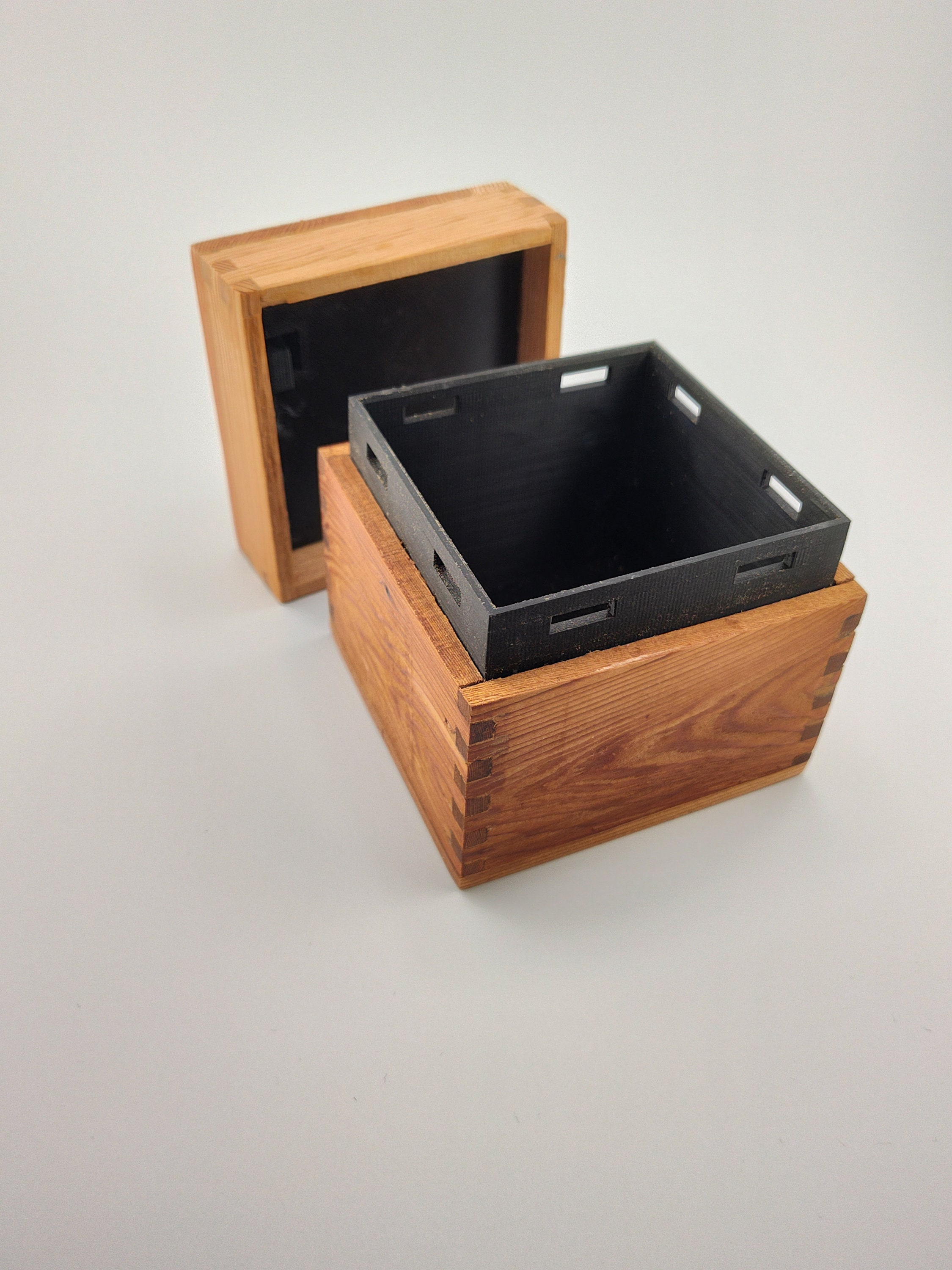 Small Twist Lock Puzzle Box, Cedar Latch Box, PLA and Cedar Decor Box ...