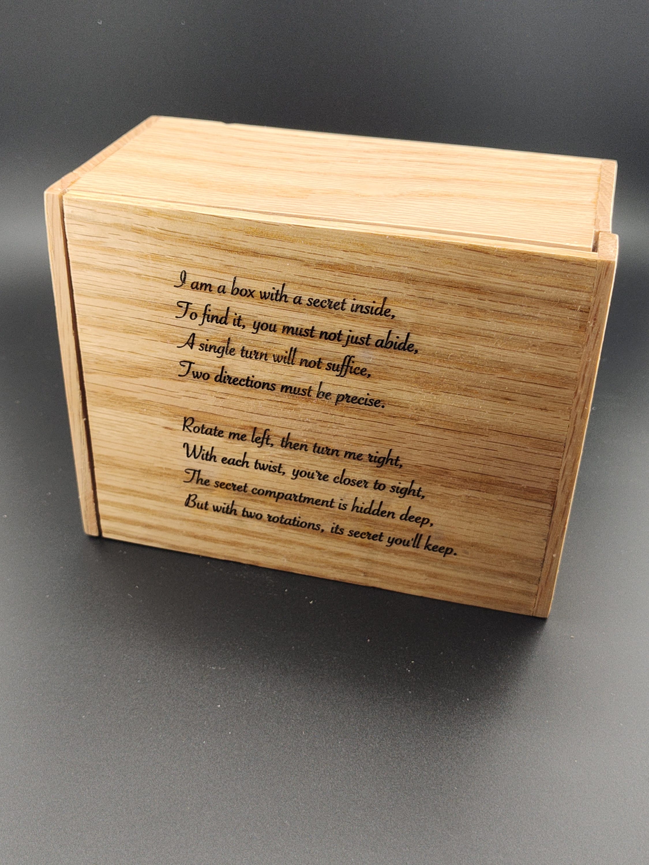 Oak Rotary Puzzle Box, Wooden Puzzle Box, Secret Opening Oak Box With ...