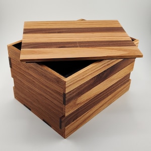 Oak and Walnut Sliding Panel Puzzle Box: Secret Wooden Box - Etsy