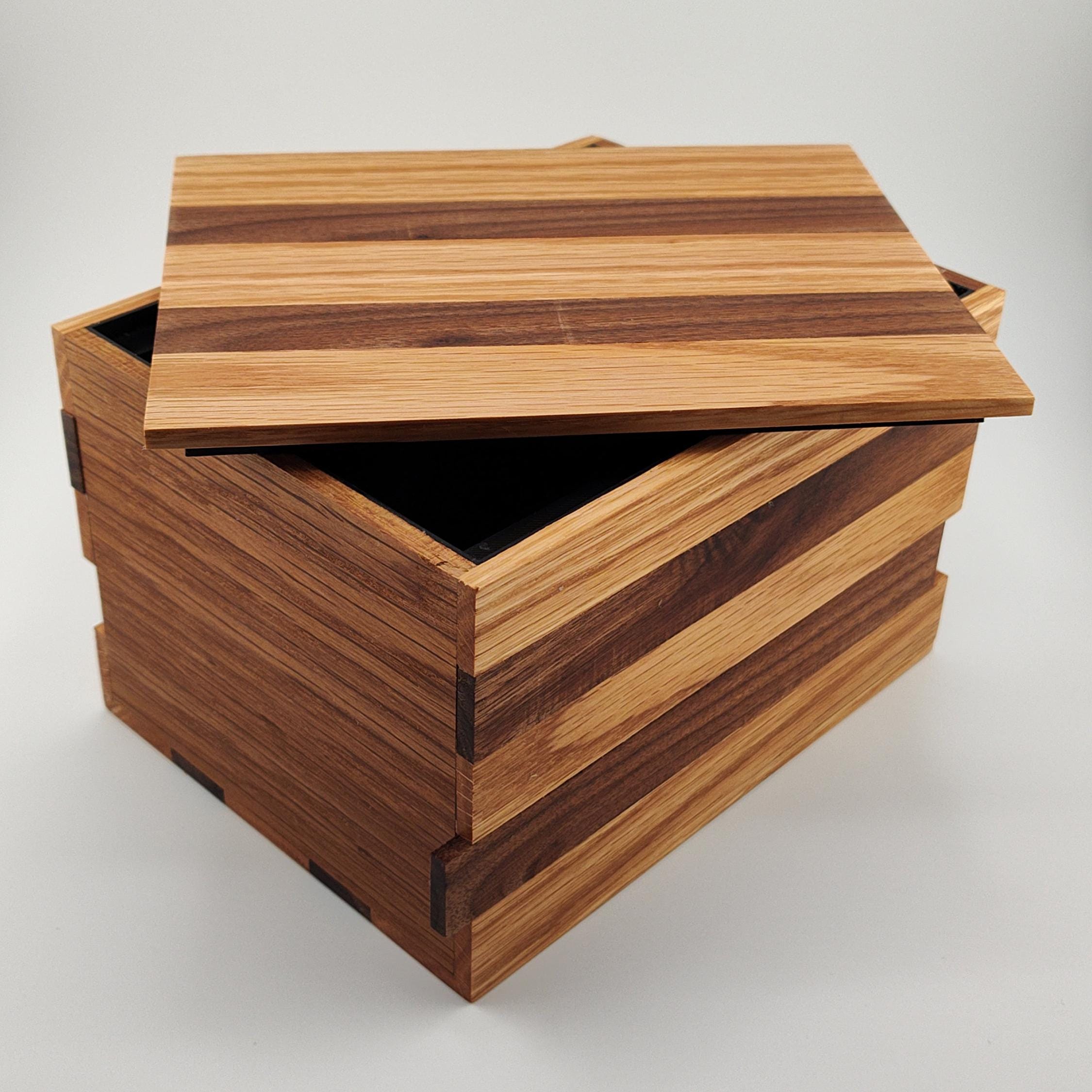 Oak and Walnut Sliding Panel Puzzle Box: Secret Wooden Box - Etsy