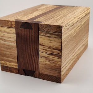 Large Oak Puzzle Box, Duel Colored Wooden Puzzle Box, Secret Opening ...