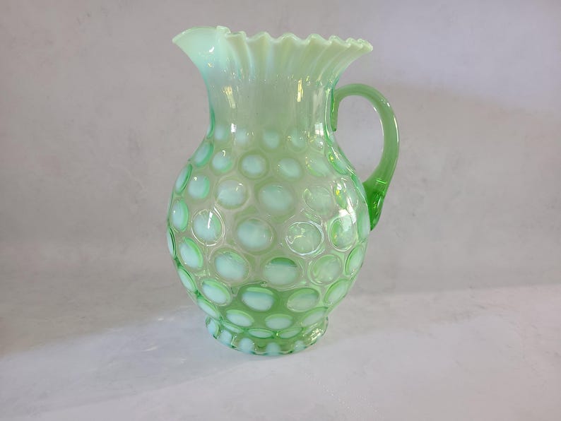 Vintage Fenton Glass Coin Dot Opalescent Pitcher - Etsy