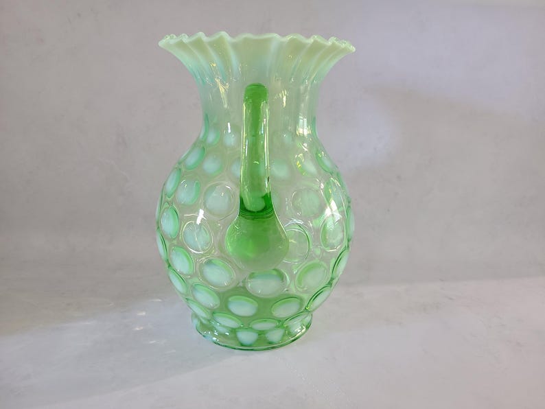 Vintage Fenton Glass Coin Dot Opalescent Pitcher - Etsy