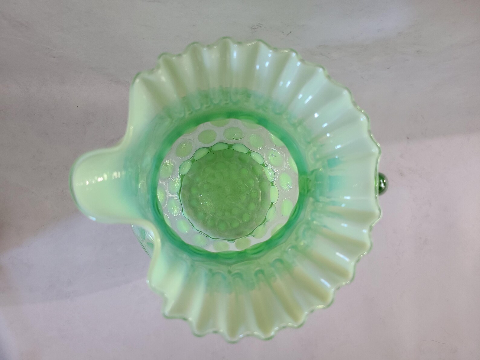 Vintage Fenton Glass Coin Dot Opalescent Pitcher - Etsy