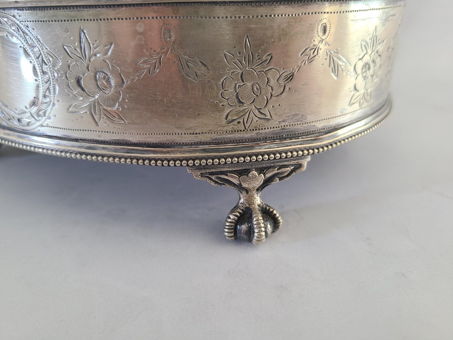 Antique 19th Century Silver Plated Condiment Caddy With Cut Glass ...