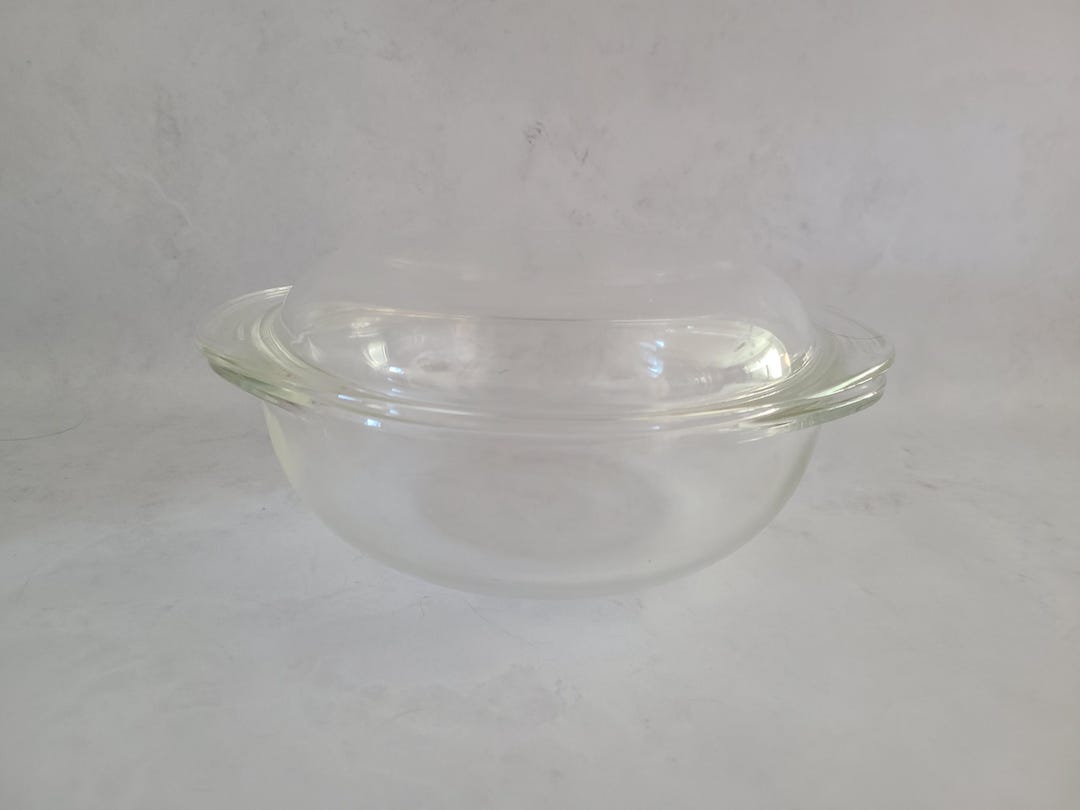 Vintage Pyrex 2qt Clear Glass 024 Round Casserole Baking Dish With Lid ...