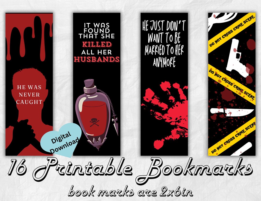 16 Printable True Crime Bookmarks, True Crime Junkie, True Crime Junkie ...