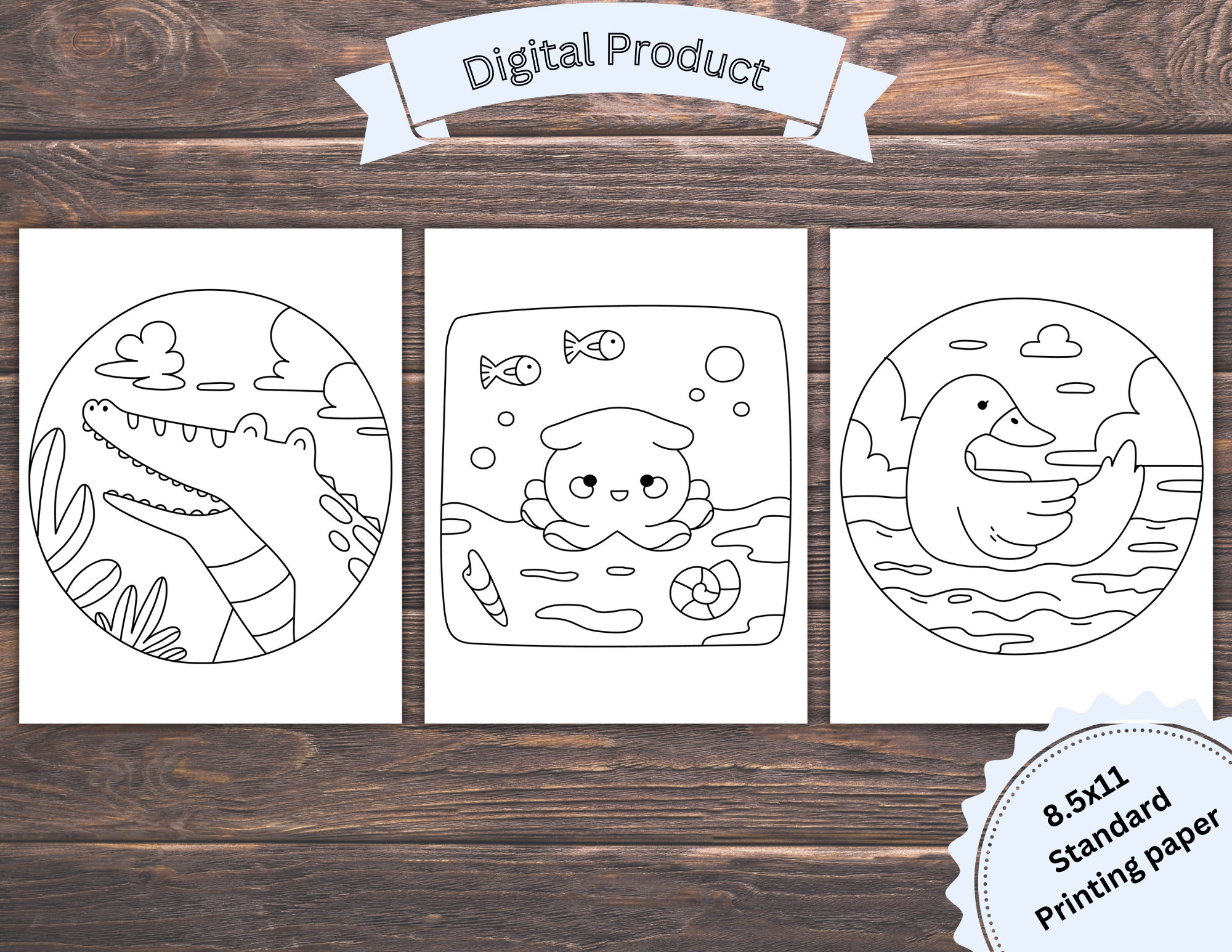 25 Printable Coloring Pages of Cute Animals, Coloring Book, for Kids ...