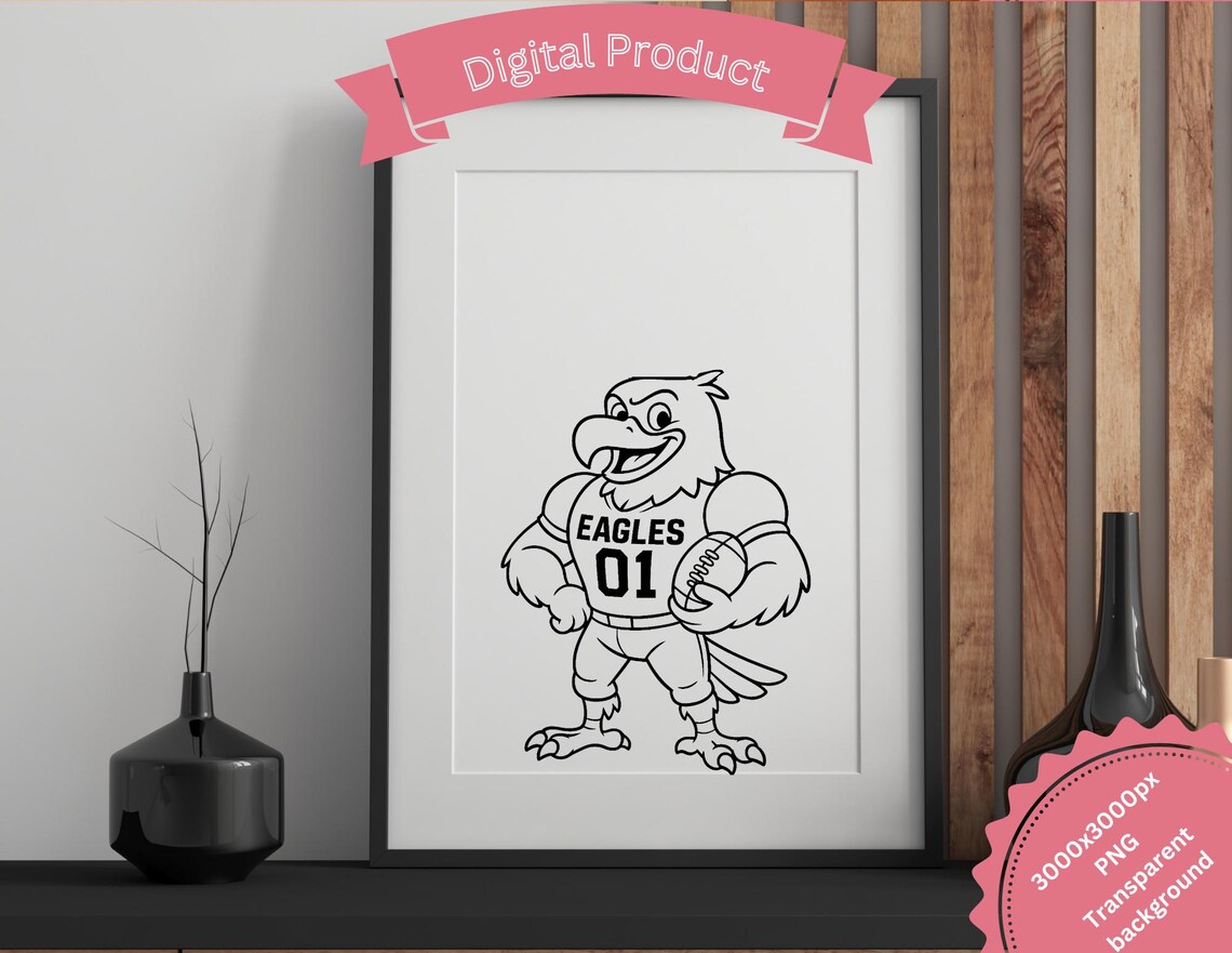 Eagle Sports Mascot Outlines: PNG Digital Files for School Teams - Etsy