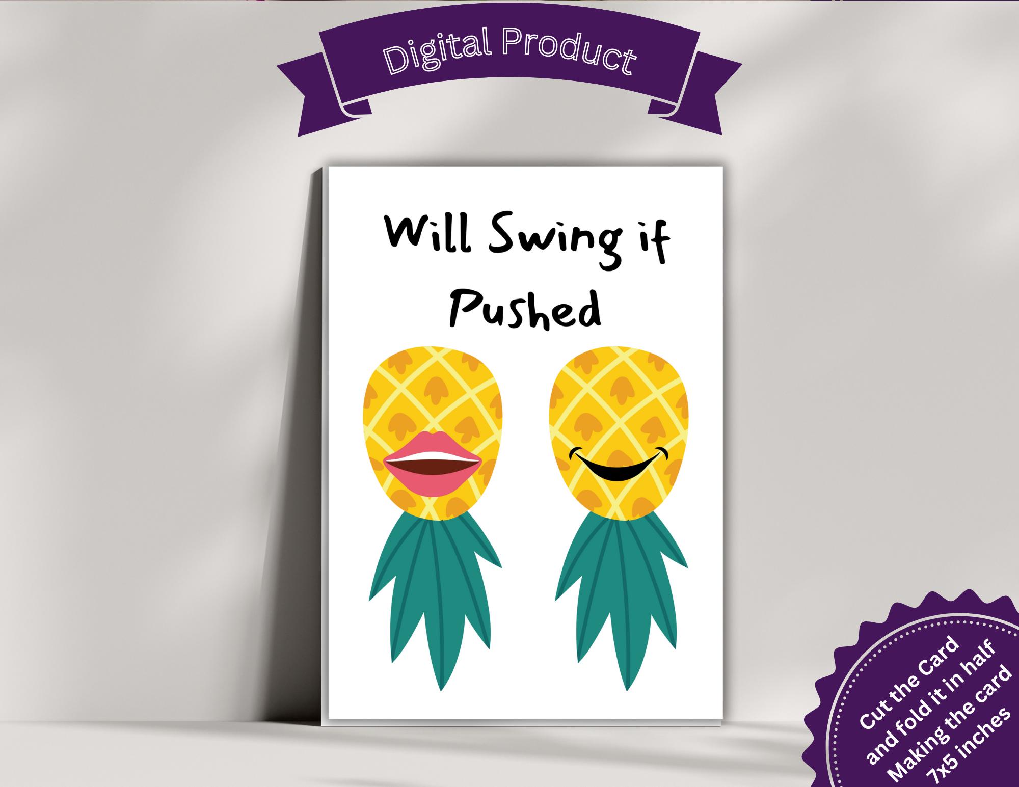 Printable Card Swingers Upside Down Pineapple Adventurous Play Well ...