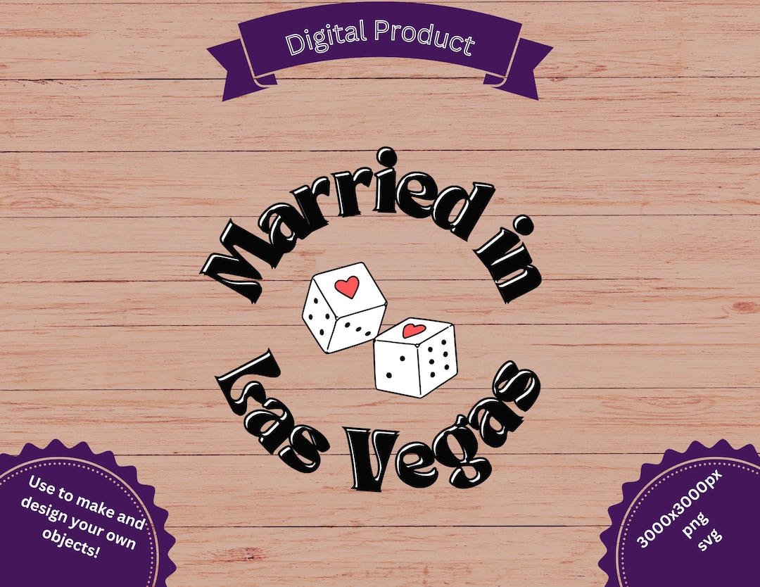 Vegas Wedding, PNG, SVG, 3000x3000 Px, Just Married, Married in Vegas ...