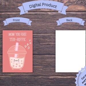 Printable Mothers Day Card Mom You Are Tea-riffic, Cute Birthday Card ...