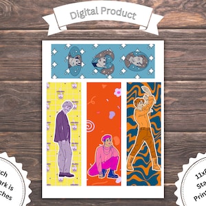 16 Printable Bookmarks Anime, Manhwa, Kpop, Jpop Boys, Idol Inspired ...