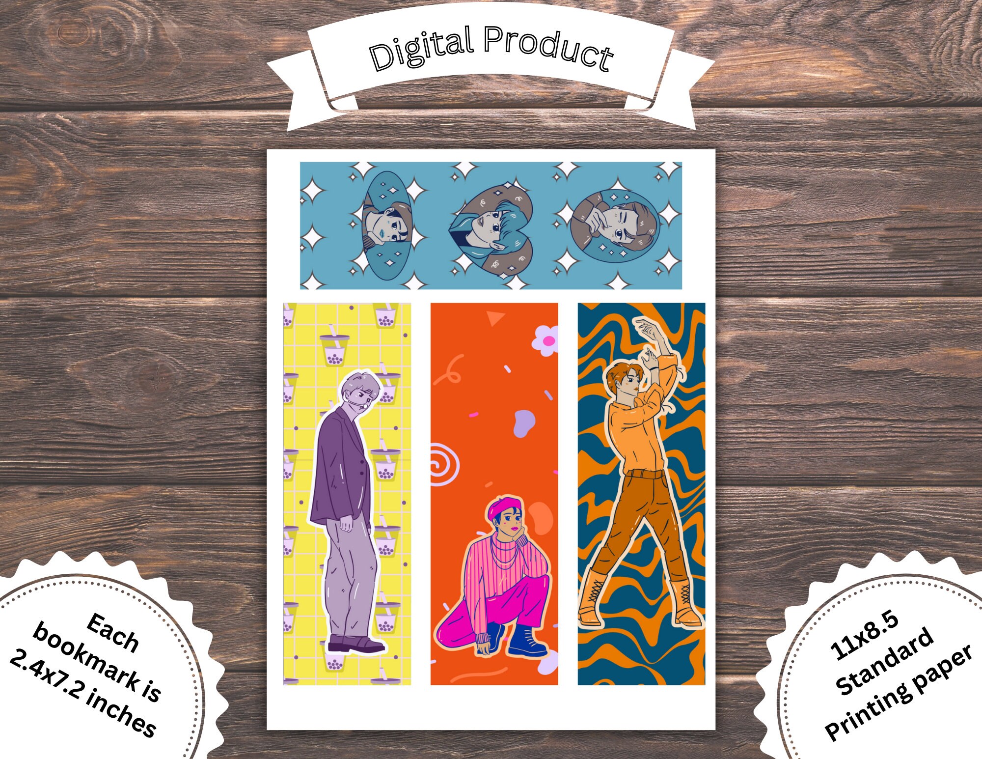 16 Printable Bookmarks Anime, Manhwa, Kpop, Jpop Boys, Idol Inspired ...