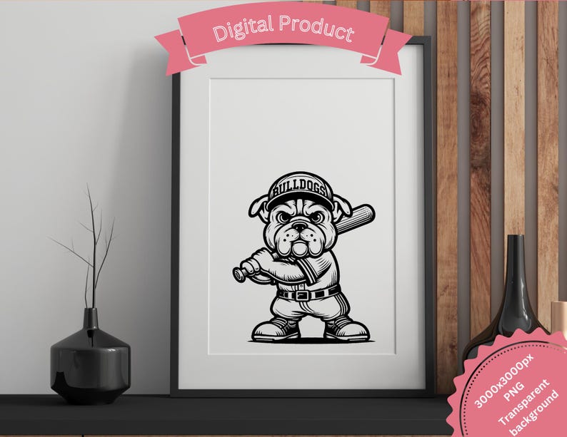 Bulldog Mascot Outlines School Sports PNG Digital Download 3000x3000px ...