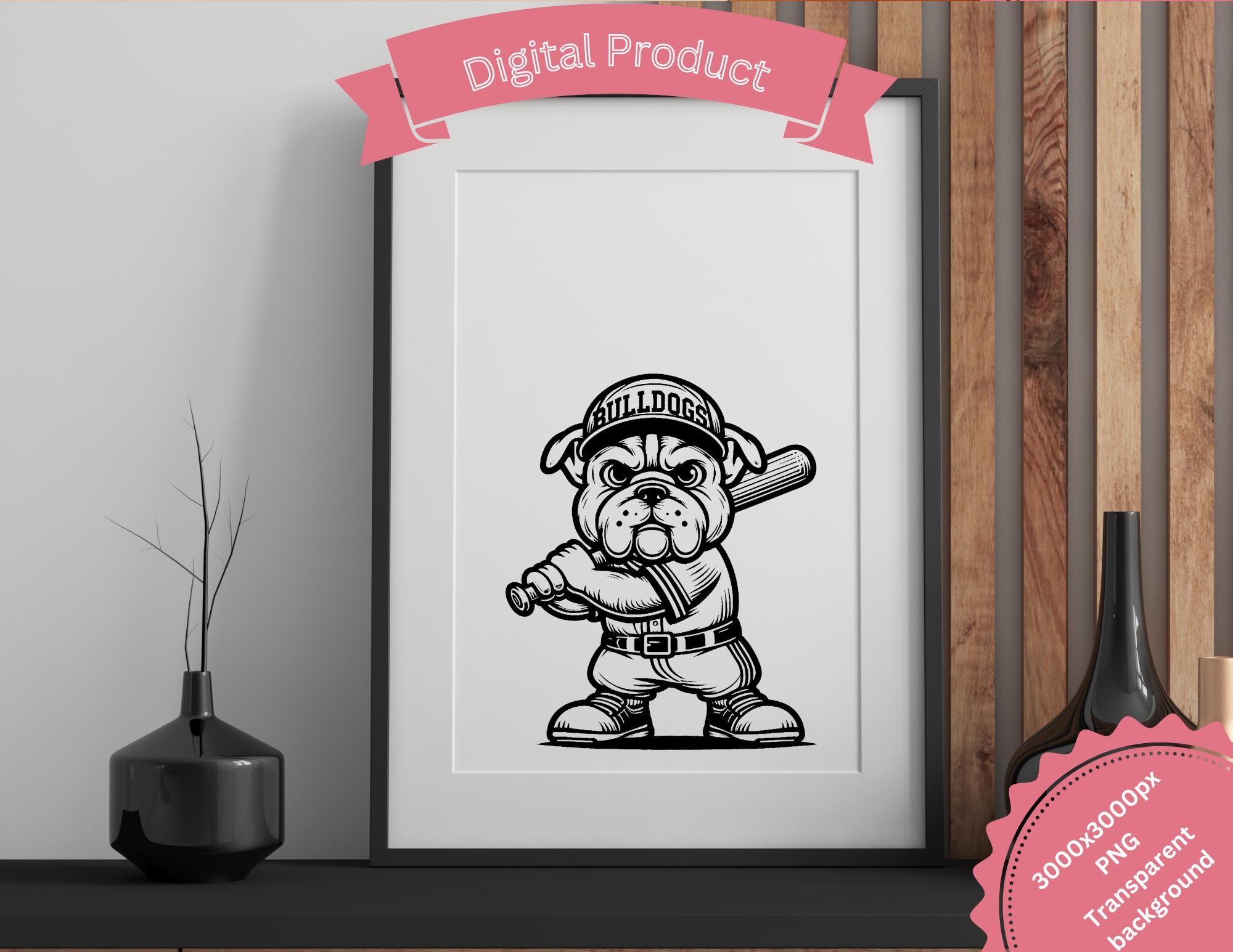 Bulldog Mascot Outlines School Sports PNG Digital Download 3000x3000px ...