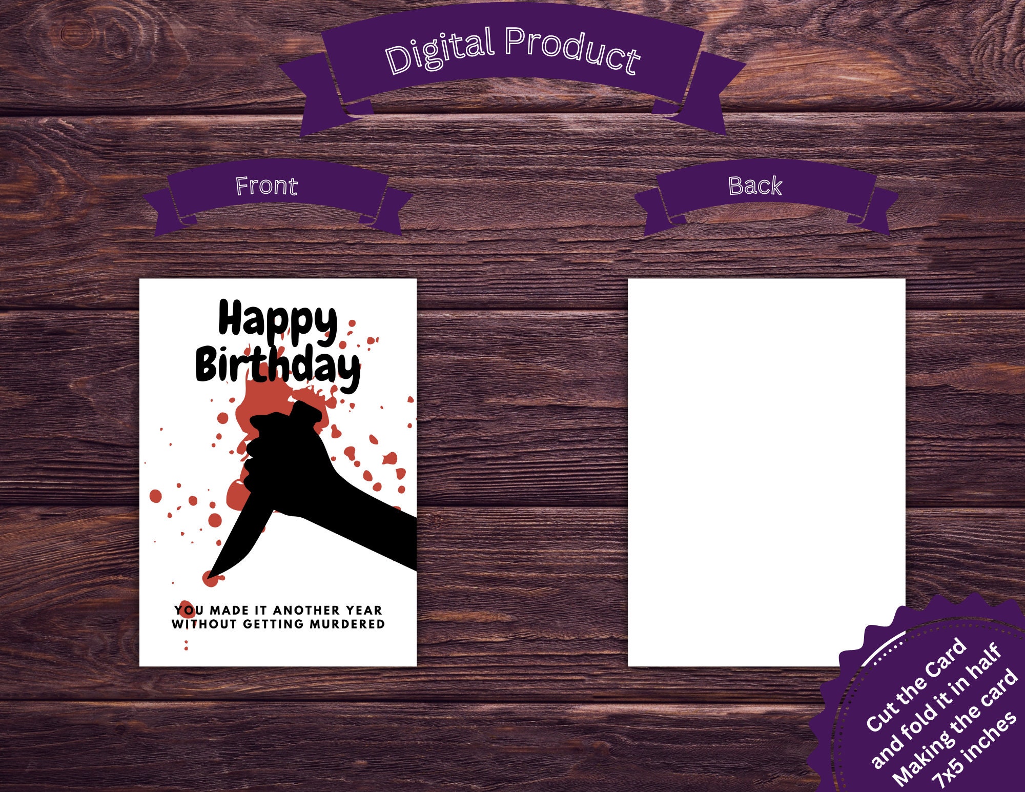 Printable Birthday Card, Happy Birthday You Made It Another Year ...