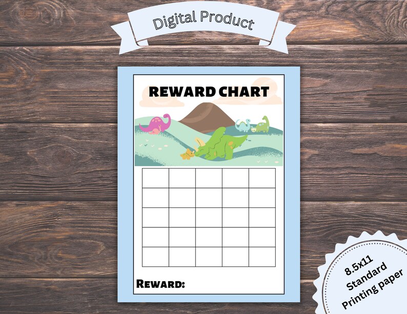 Printable Dinosaur Reward Chart, Printable Dinosaur Kids Behavior Chart ...