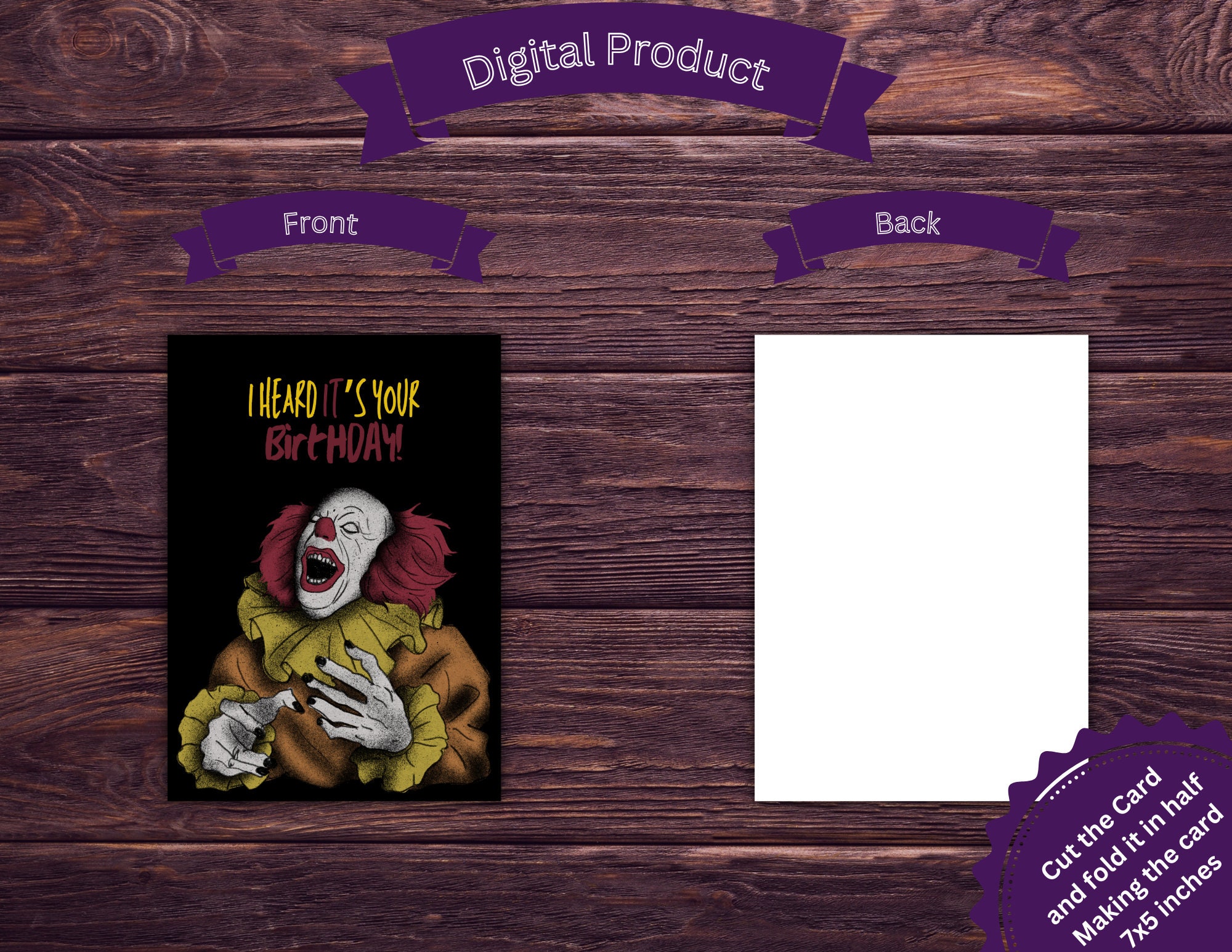 Printable Card, I Heard It's Your Birthday, Creepy Card, Horror Fan ...