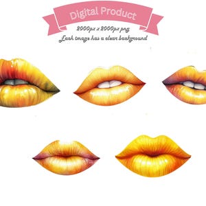 20 Watercolor Lips Clipart Red Lips Kiss PNG, Pink Lips Clip Art ...