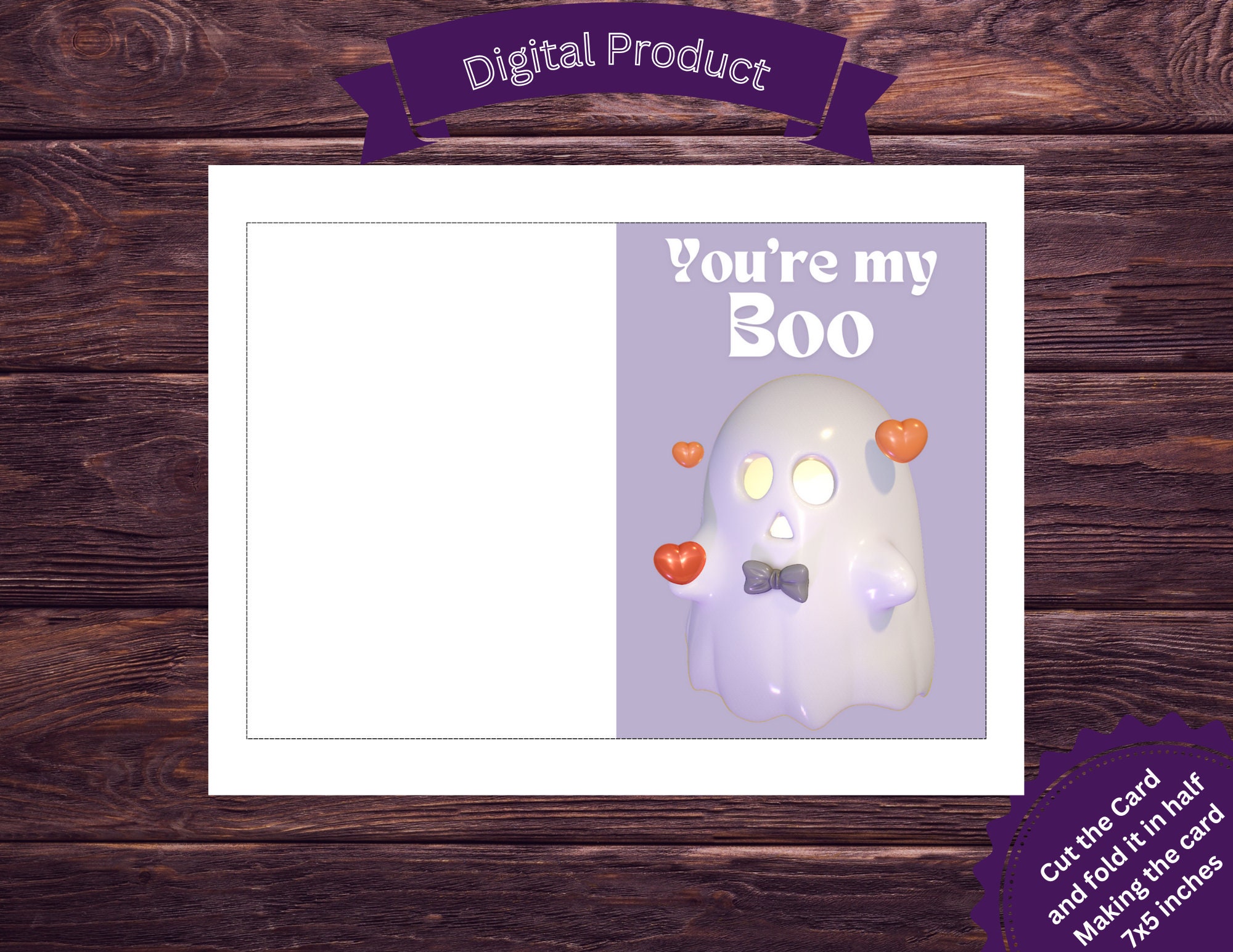 Printable Card Ghost You're My Boo Card, Cute Card, Romantic Card, I ...