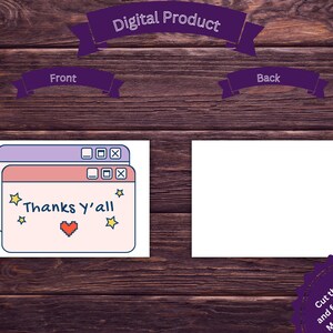 Printable Thanks Y'all Card Thank You Card Retro Computer Open Tab ...