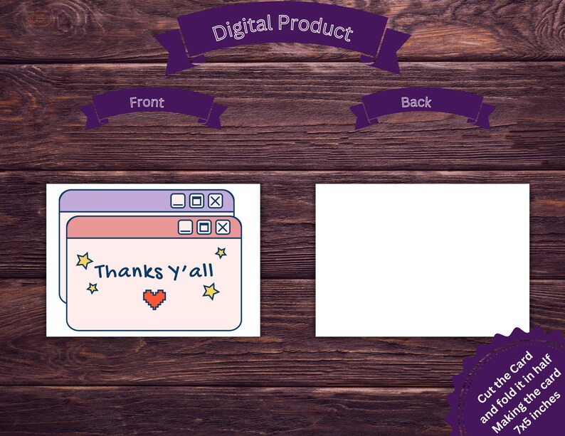 Printable Thanks Y'all Card Thank You Card Retro Computer Open Tab ...
