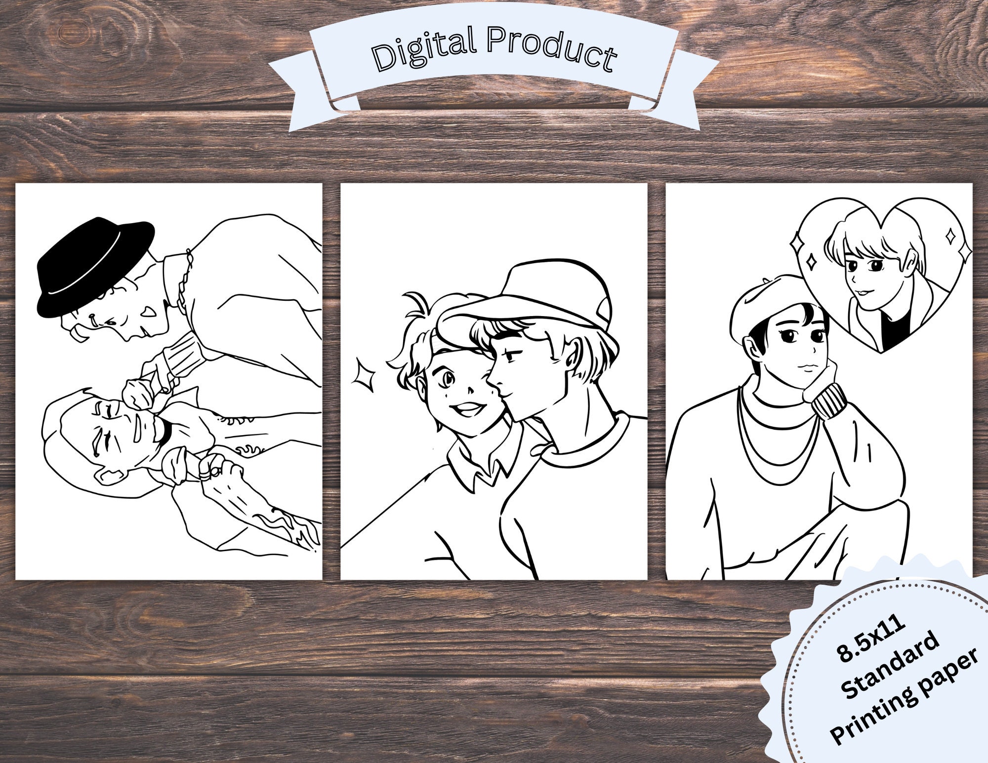 25 Printable Coloring Pages, Gay Anime Coloring Pages, Adult Coloring ...