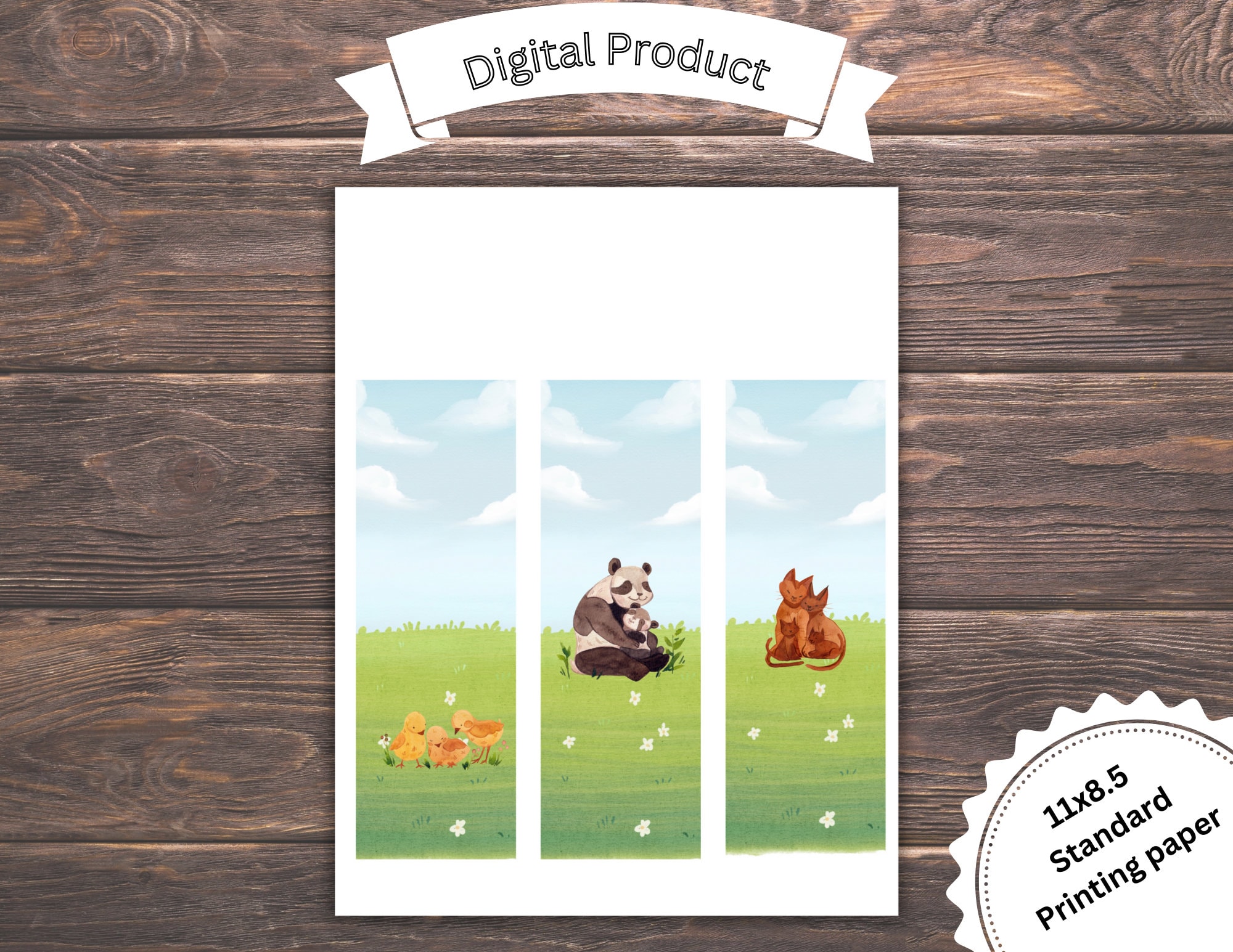 15 Printable Cute Animal Bookmarks Baby Animals Simple Bookmark DIY ...