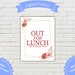 Printable Sign Out for Lunch Will Be Back Soon, Business Sign, Simple ...
