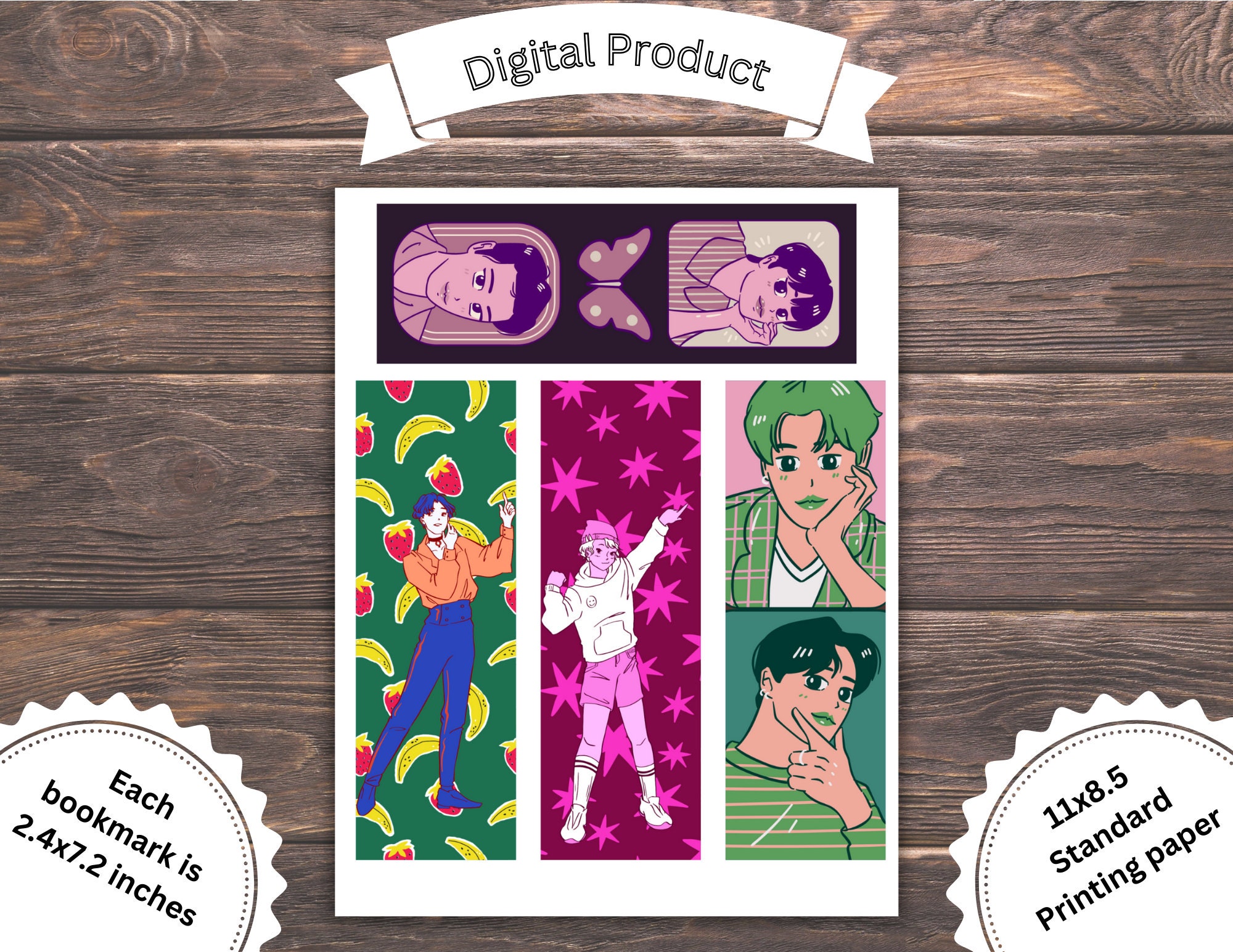16 Printable Bookmarks Anime, Manhwa, Kpop, Jpop Boys, Idol Inspired ...